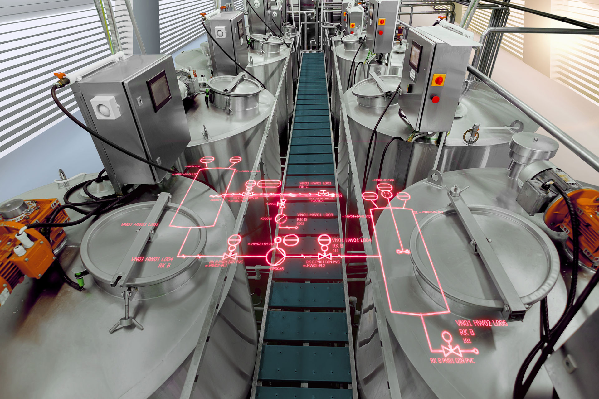 Digital piping and instrumentation diagram for plant construction